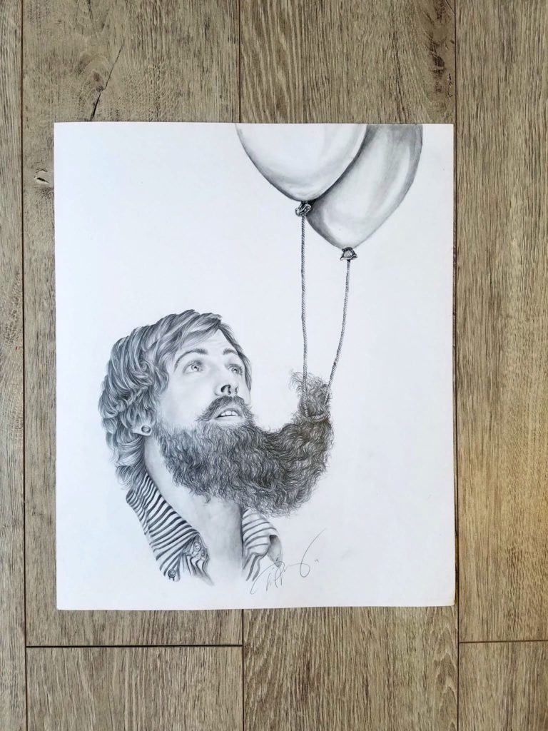 “Balloon Beard” by April Alayne ORIGINAL GRAPHITE DRAWING – Artistry of ...
